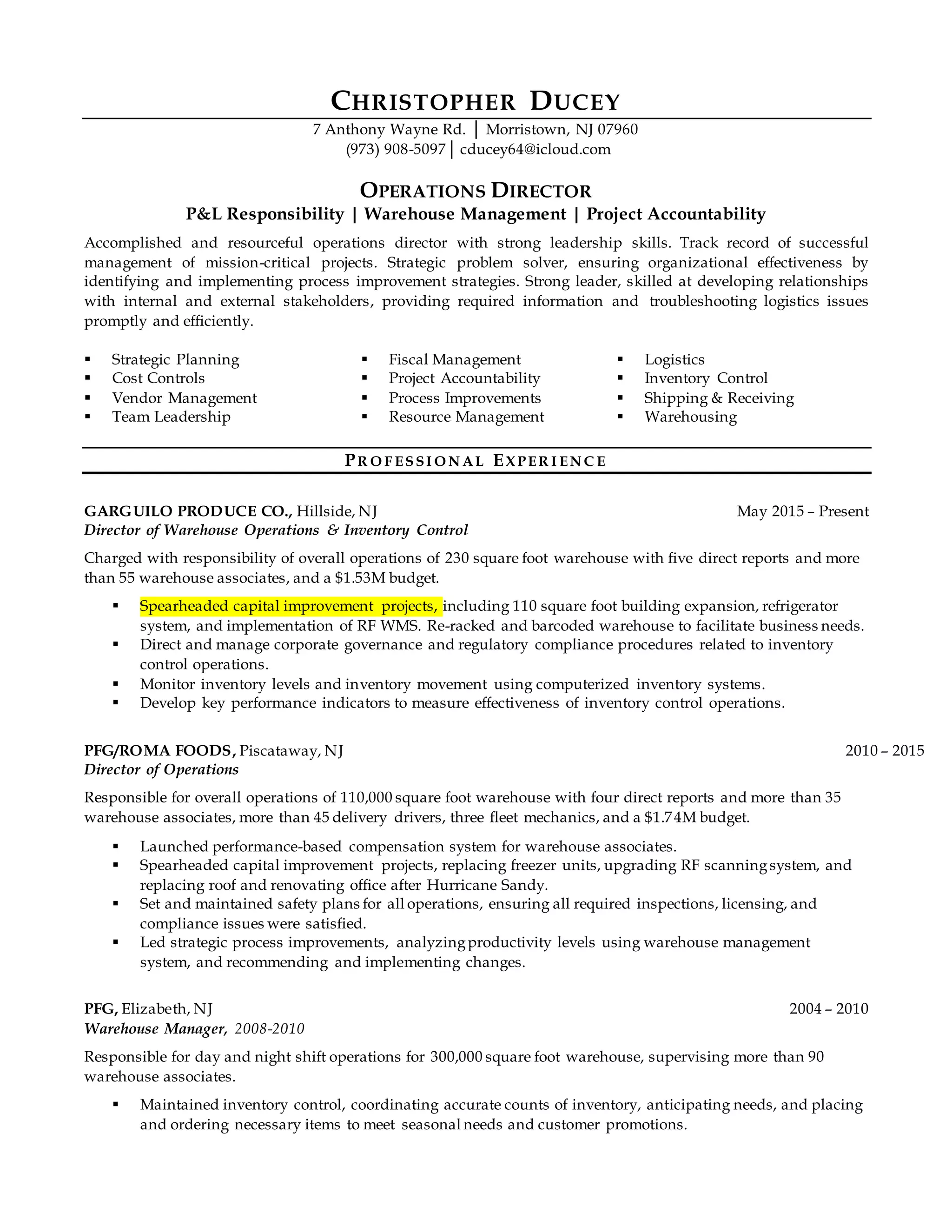 christopher-d-rev1 (2) | DOCX | Logistics | Business