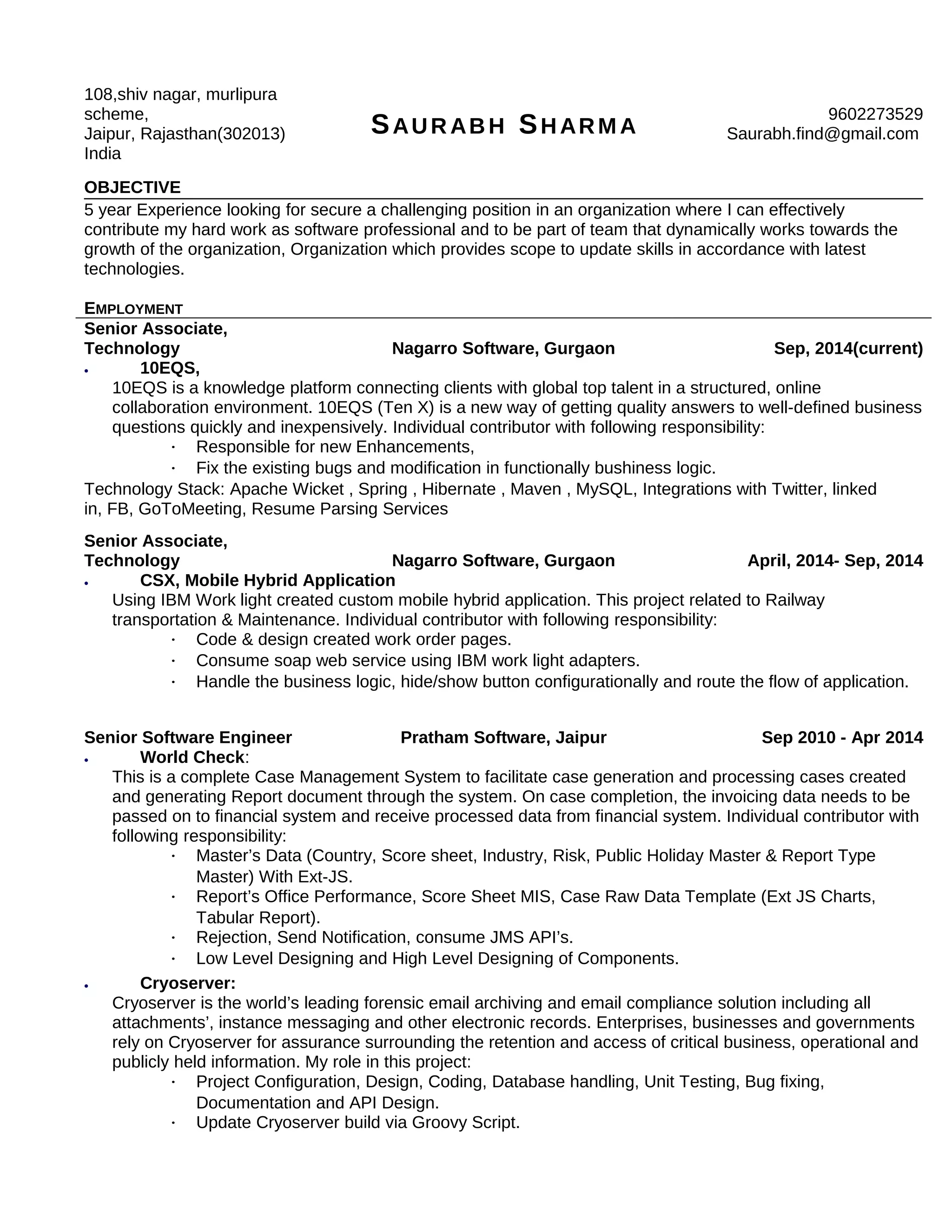 Saurabh Sharma Resume5.2 | DOC