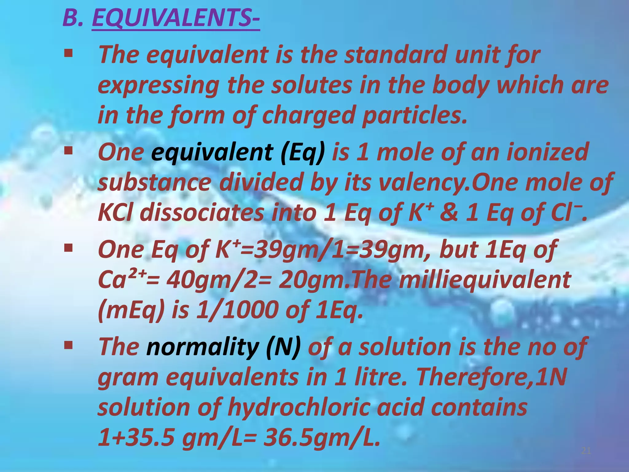 Body Water, Osmolarity and Ionic composition of Body fluids | PDF