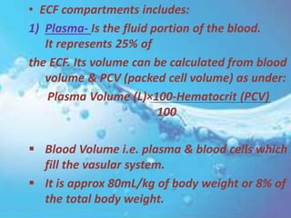 Body Water, Osmolarity and Ionic composition of Body fluids | PDF