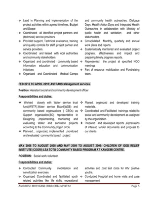 AMBROSE MUTHIANI KOMU CV | PDF | Non-Profit Organizations | Industries