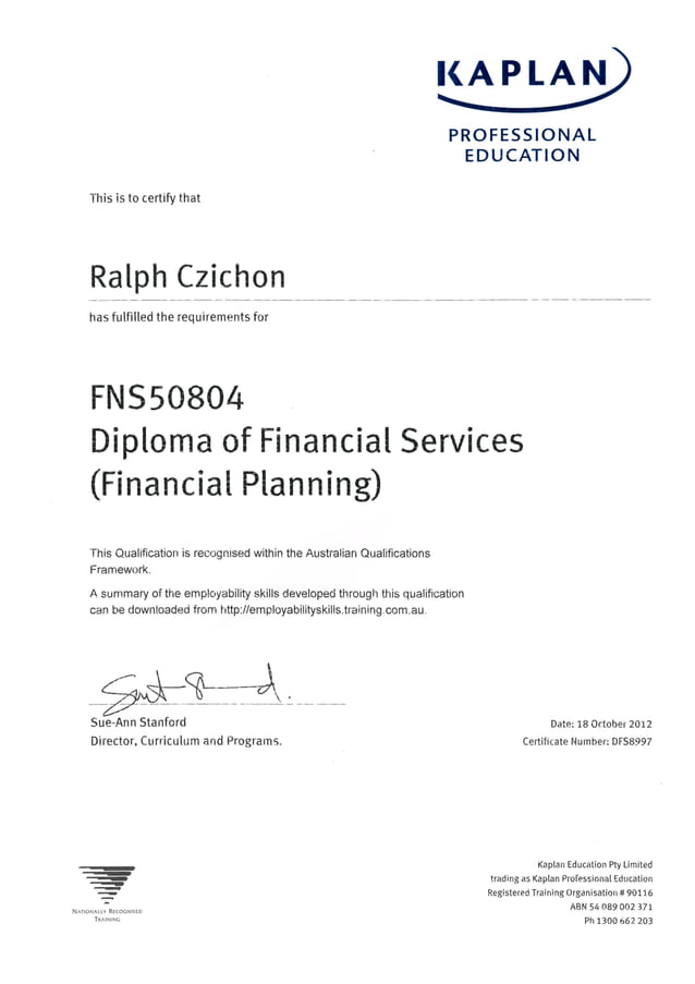 Diploma of Financial Planning_001 | PDF