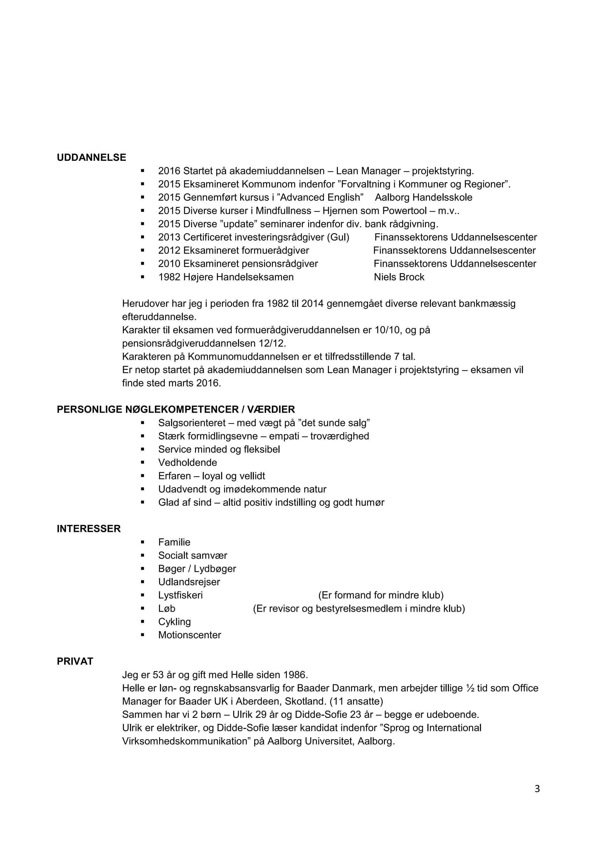 CV Ole Dalsgaard Januar 2016 | PDF