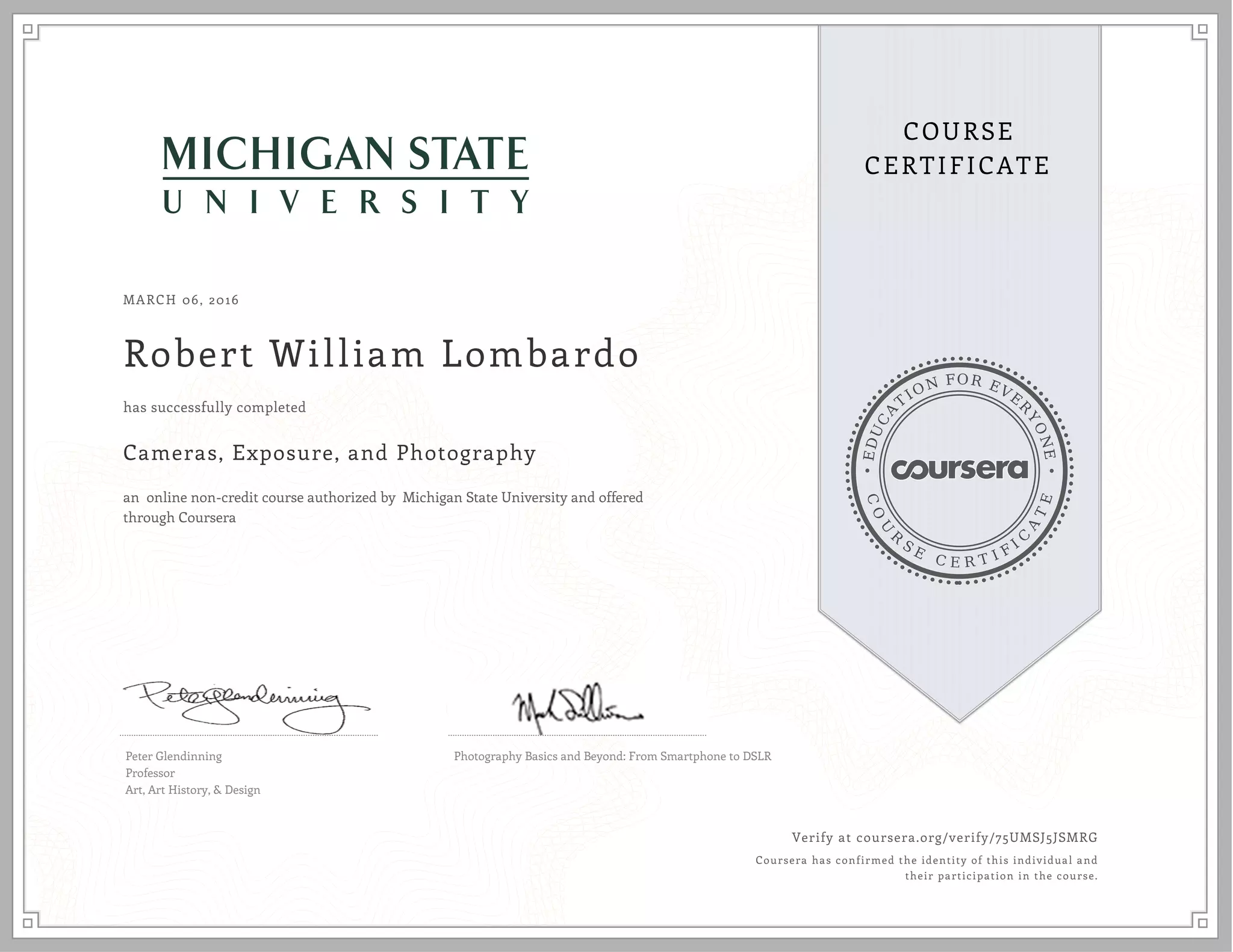 Photography Certificate 1 | PDF