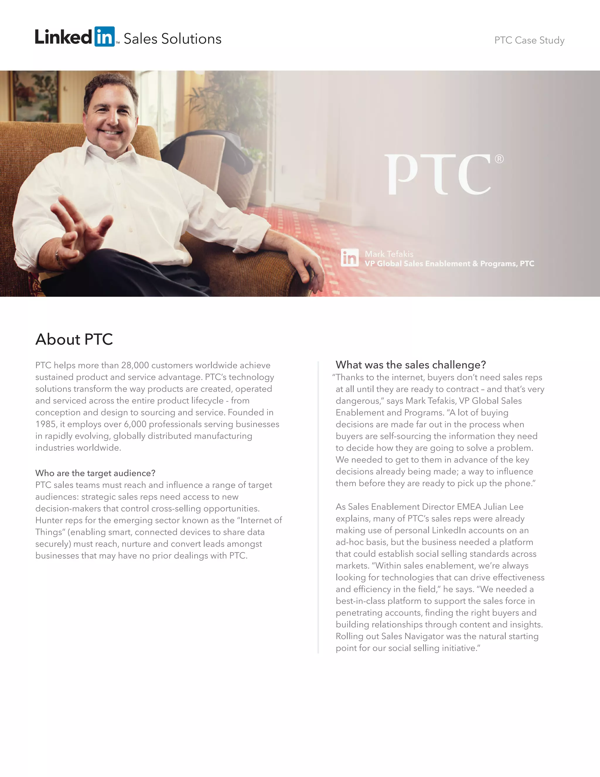 Case Study PTC | PDF | Sales | Business