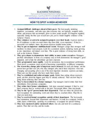 HOW TO SPOT A HIGH ACHIEVER | DOCX