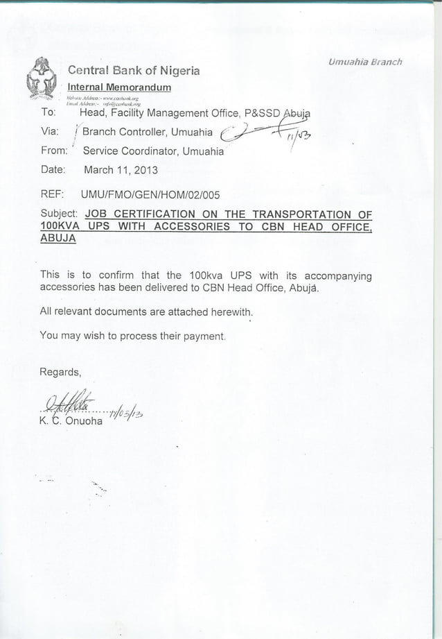 JOB CERTIFICATION ON THE TRANSPORTATION OF 100KVA UPS WITH ACCE | PDF