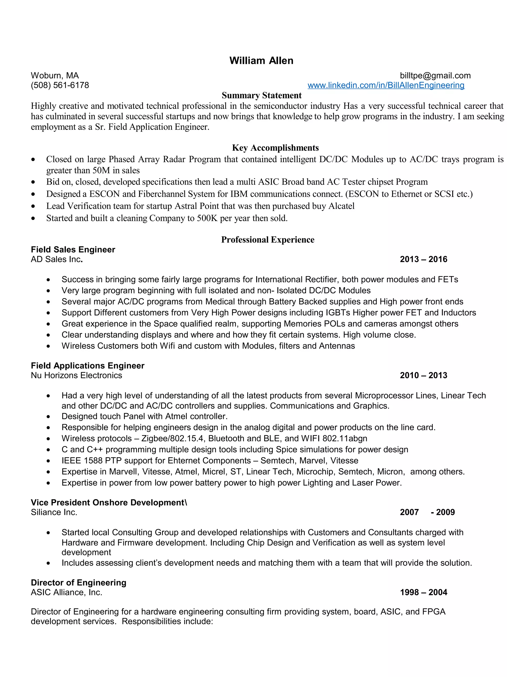 Allen William resume Tech Sales R2 | PDF