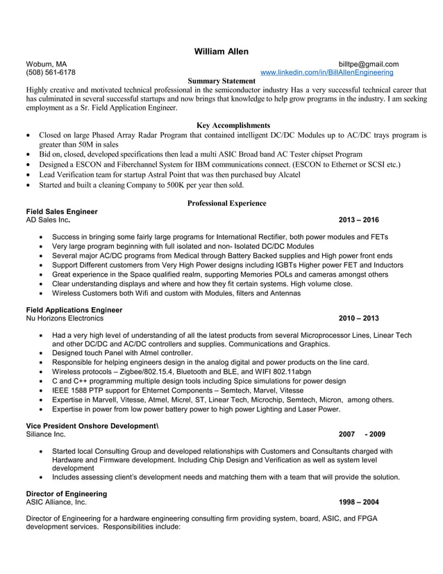 Allen William resume Tech Sales R2 | PDF