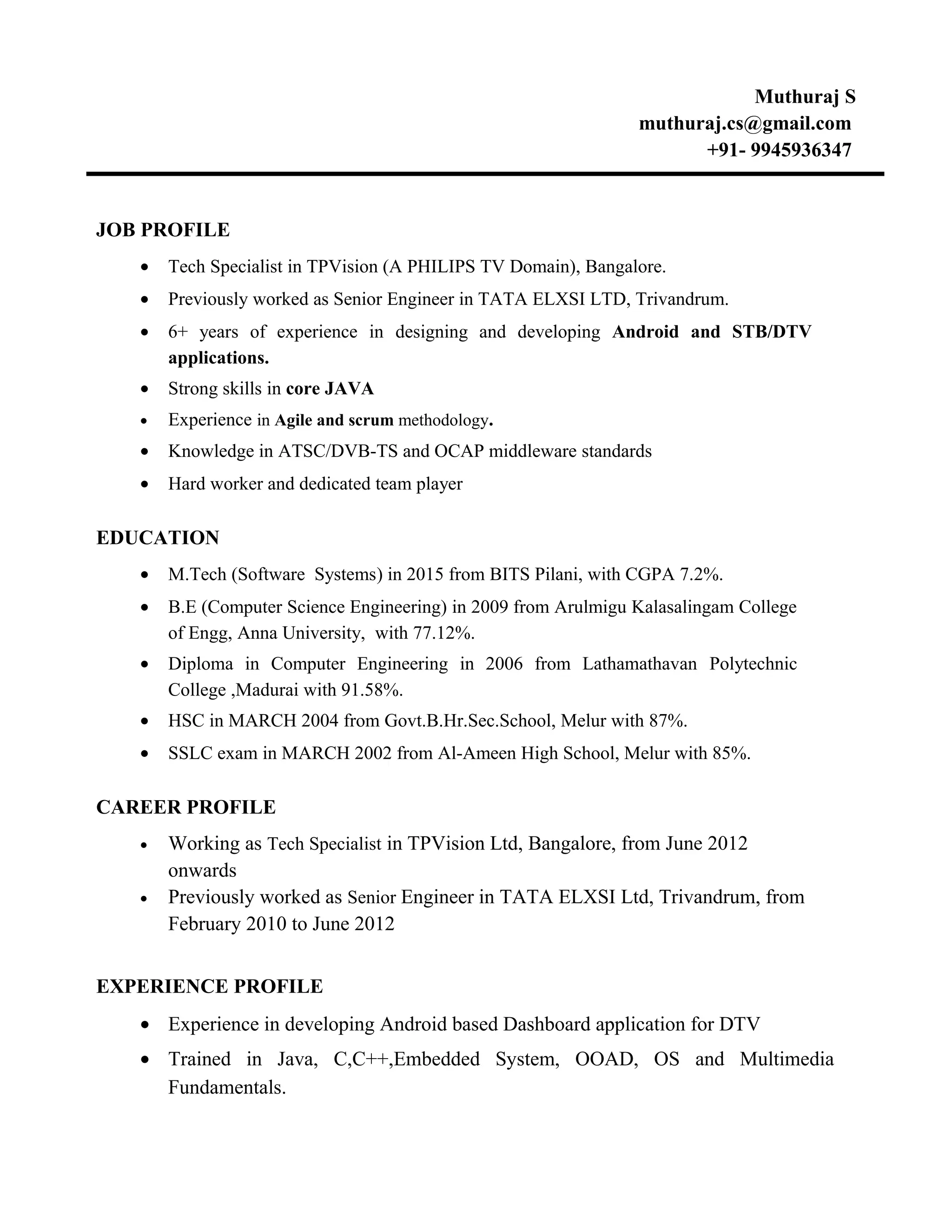 Muthuraj_resume | PDF