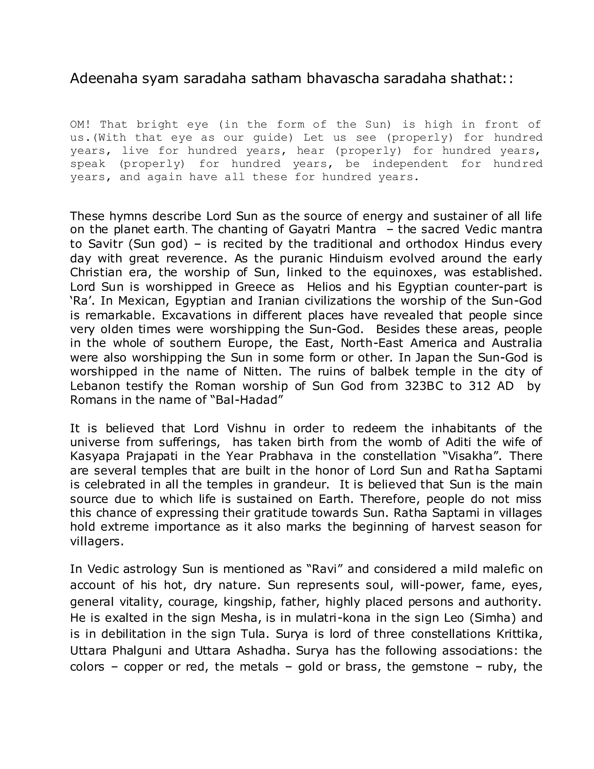 Rathasapthami | DOCX