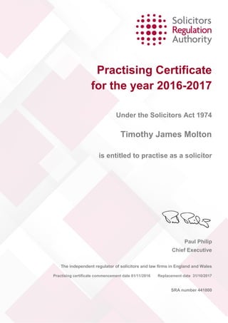 Practicing Certificate 2016-2017 | PDF
