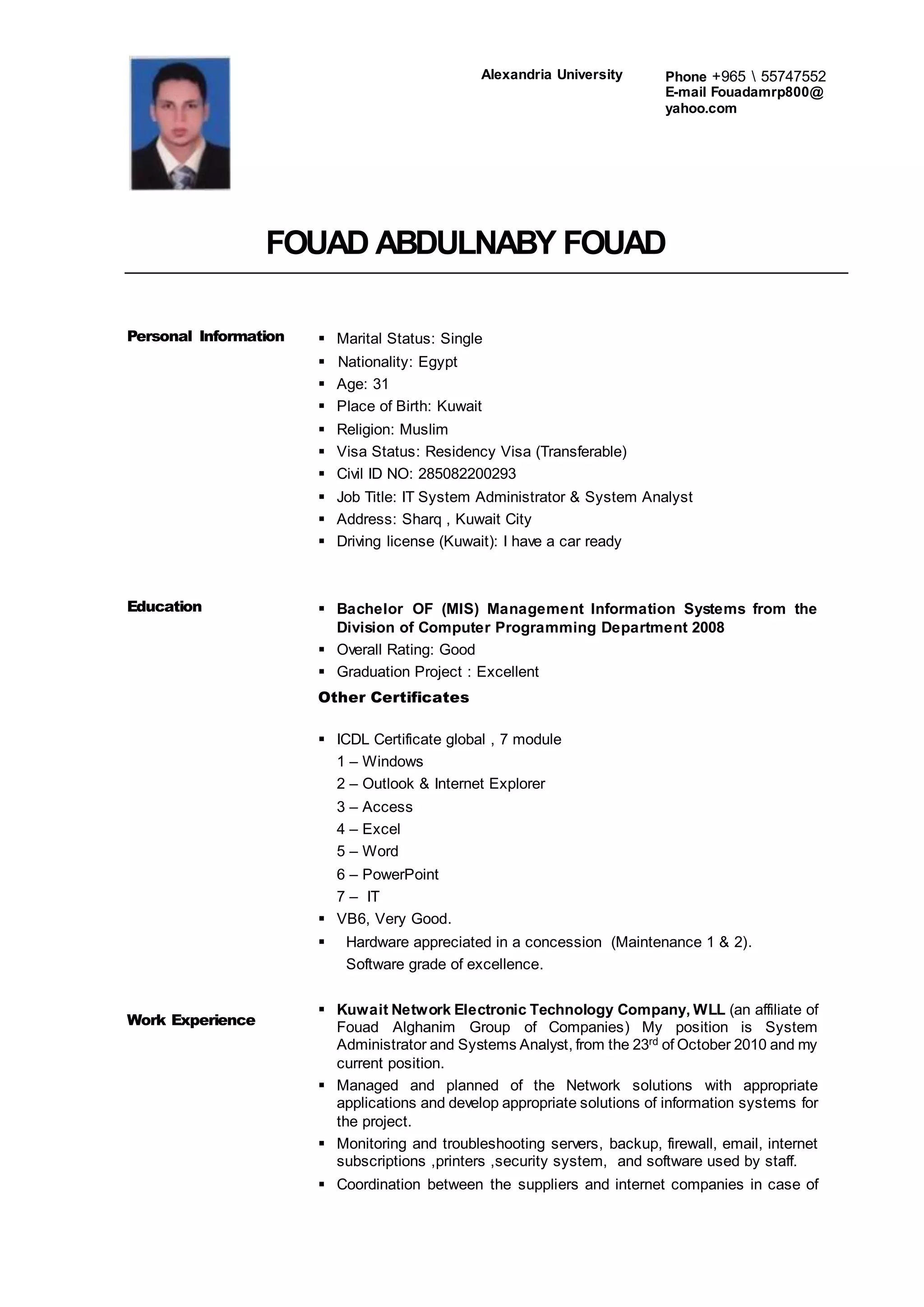 Fouad-CV | PDF