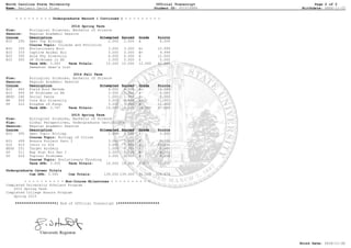 NC State Official Final Transcript | PDF