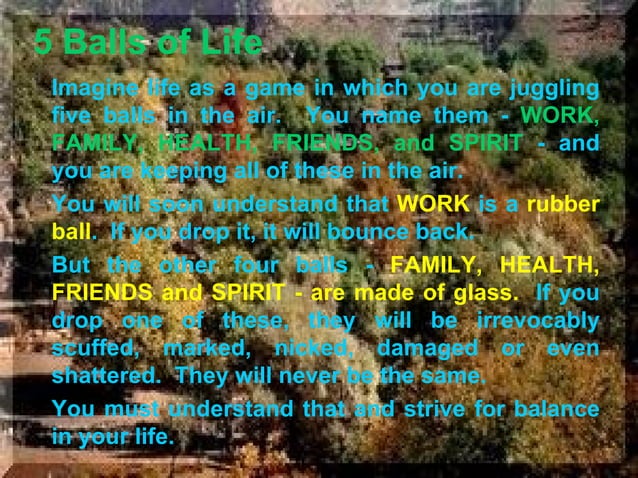 5 Balls Of Life | PPT | Birthday | Personal Celebrations & Life Events