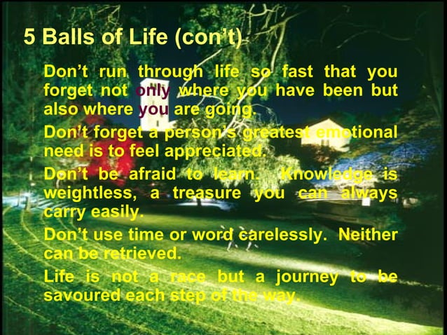 5 Balls Of Life | PPT | Birthday | Personal Celebrations & Life Events