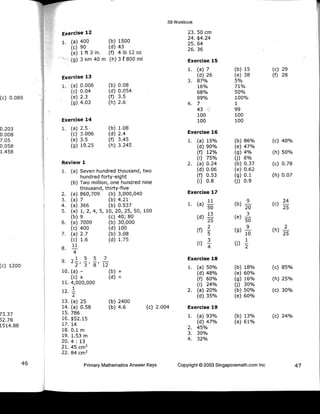 Singapore Math - 5B - Answer Keys | PDF