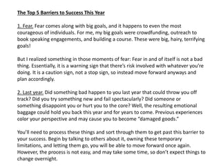 5 barriers to success this year (and how to avoid them) | PDF