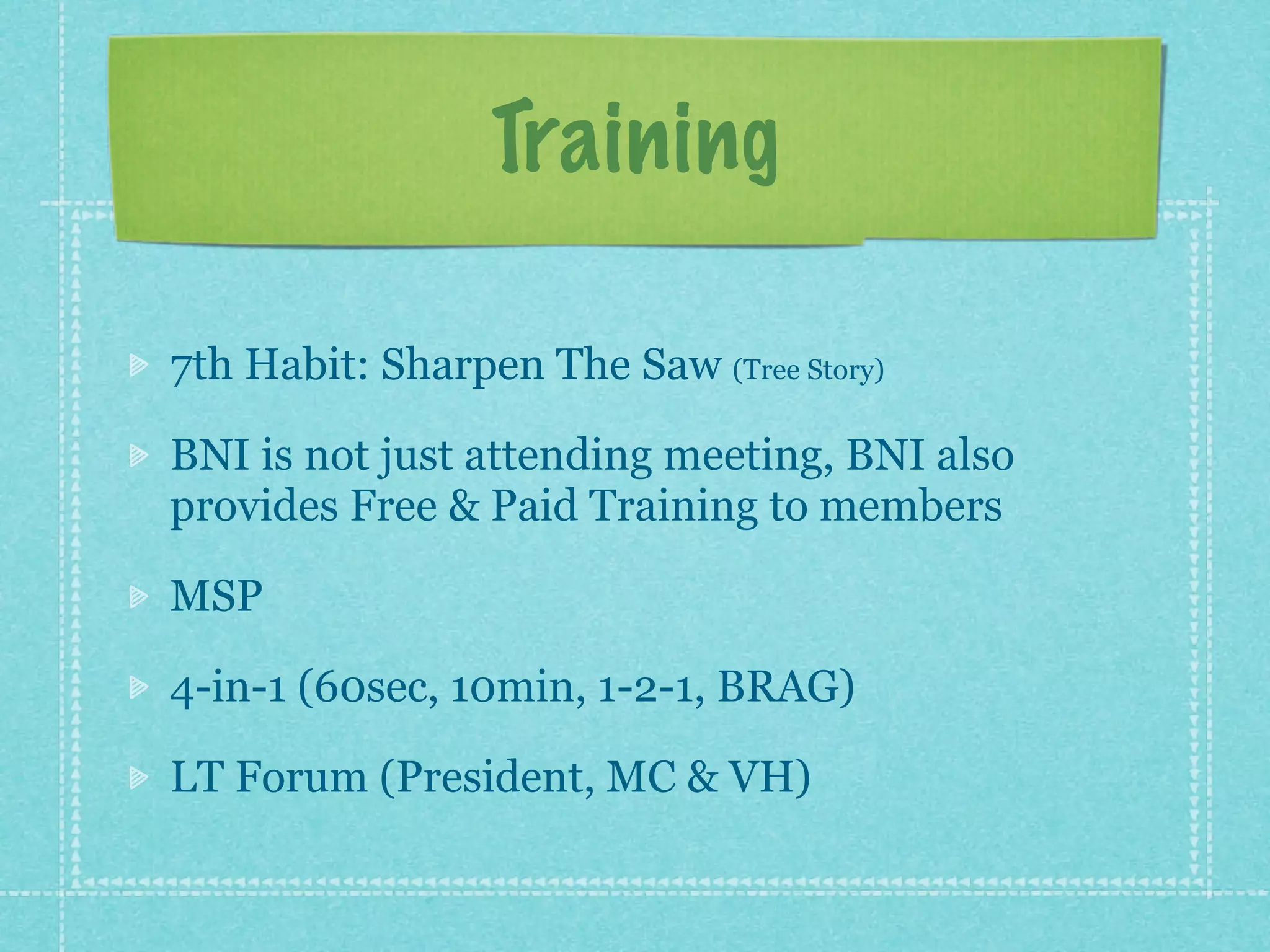 5 basic BNI fundamentals (Quantum Workshop) | KEY