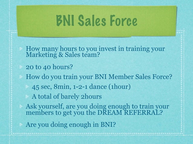 5 basic BNI fundamentals (Quantum Workshop) | KEY