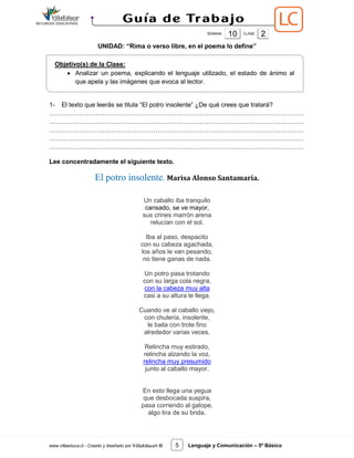 5 basico guia trabajo lenguaje y comunicacion - semana 10 | PDF