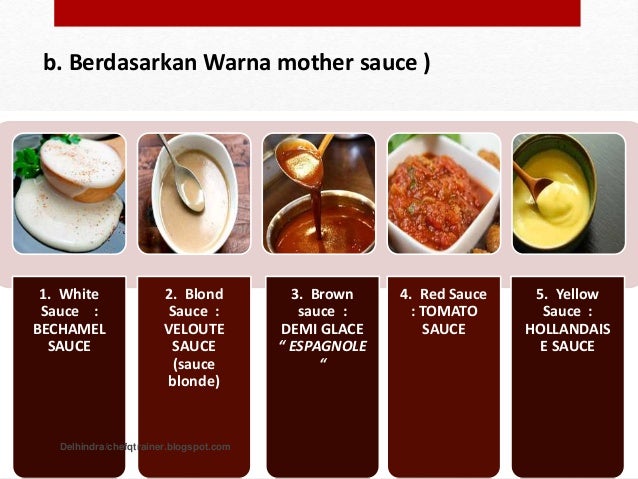 5 basic sauces