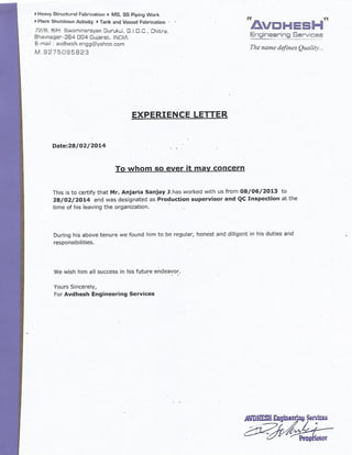 Experiance letter | PDF