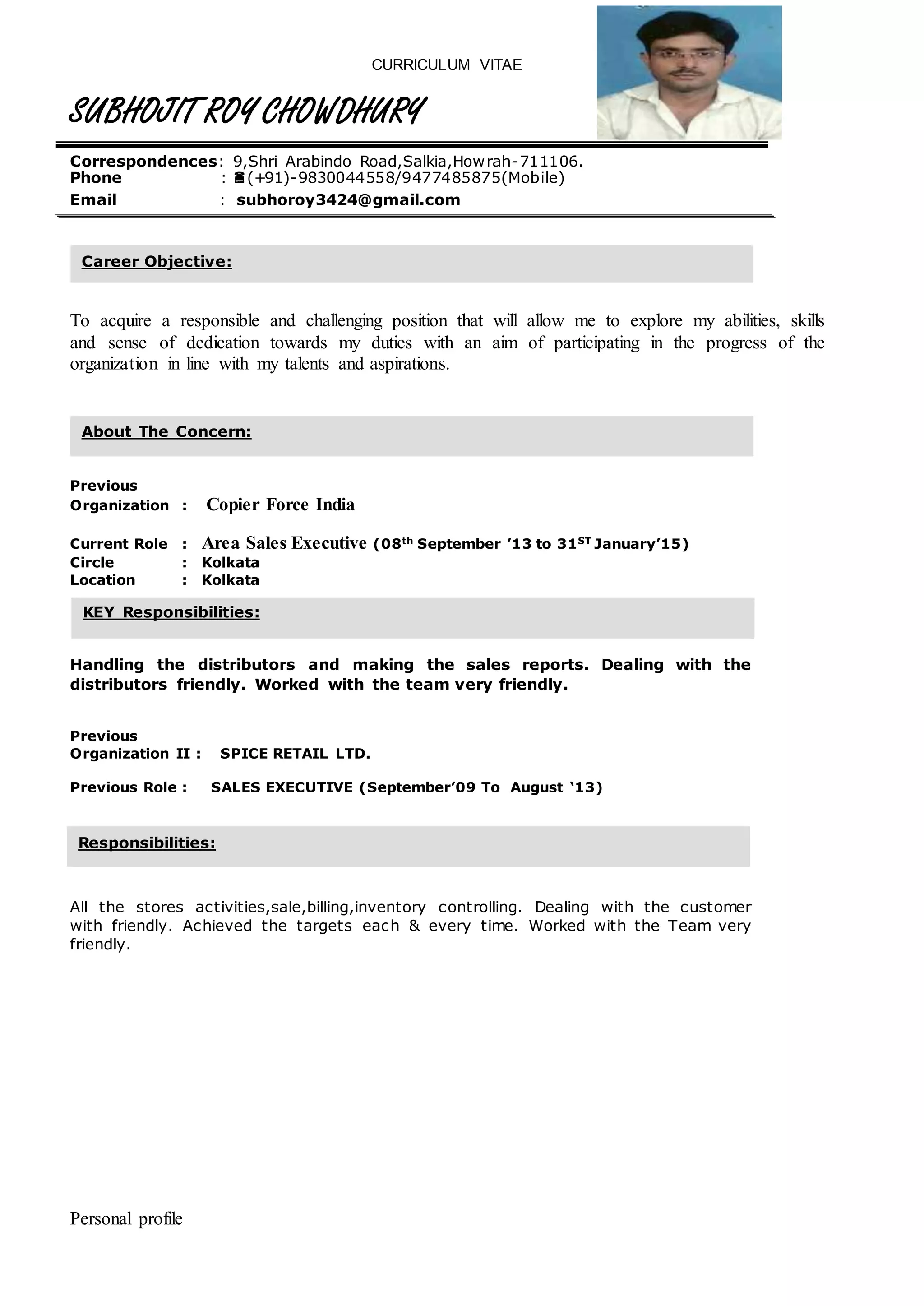 MBA-Subhojit Roy Chowdhury | PDF