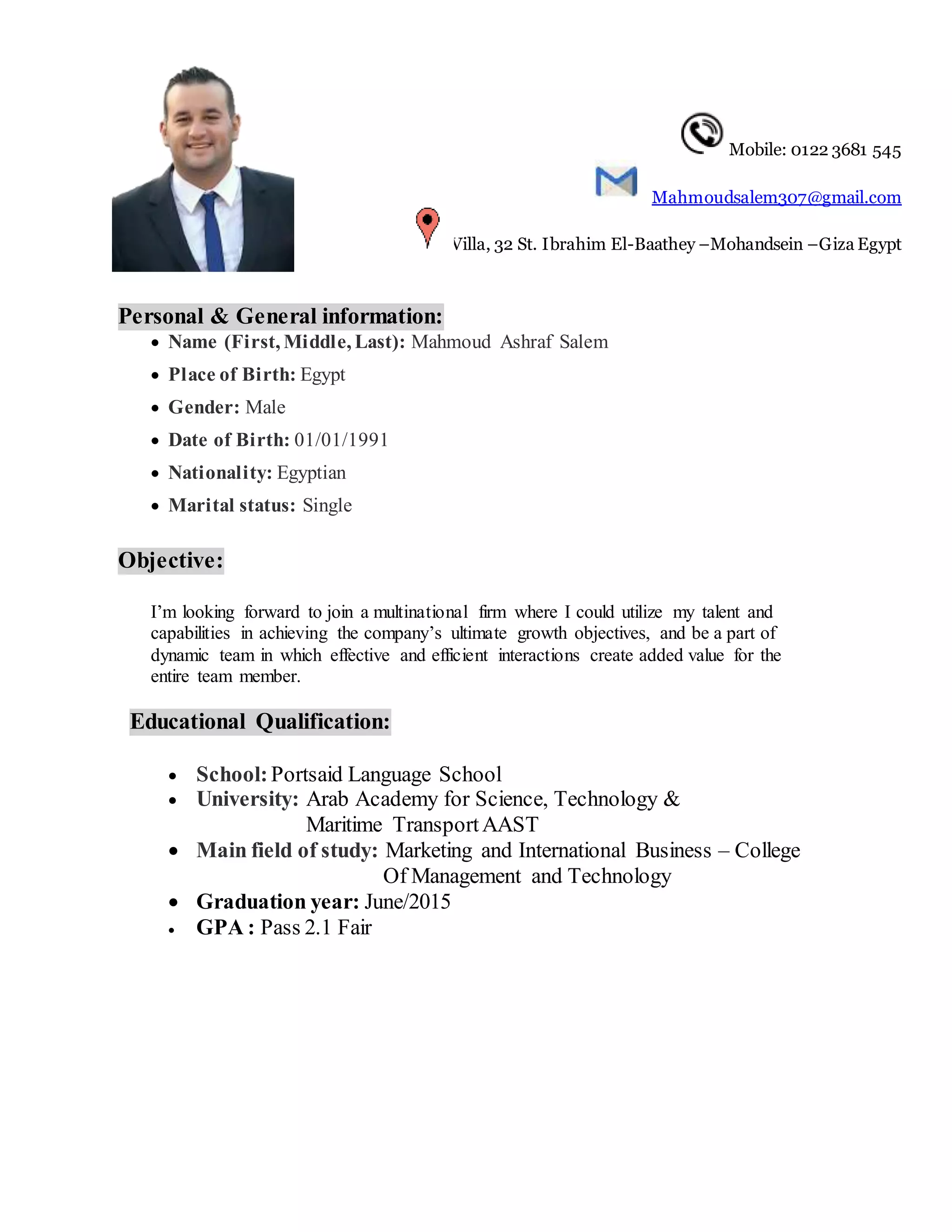 MahmoudAshraf CV | DOCX