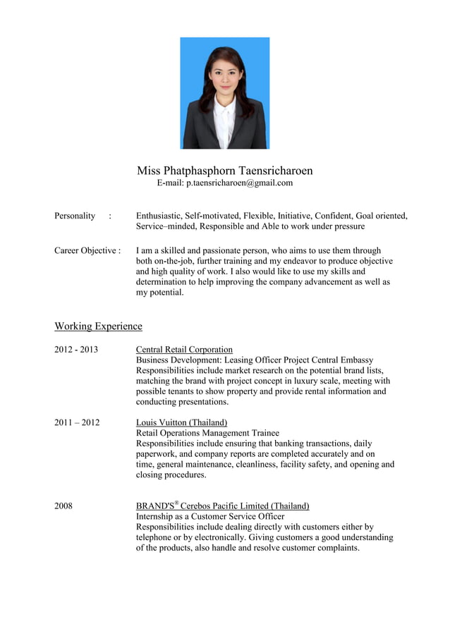 p.taensricharoen_resume 2014 | PDF