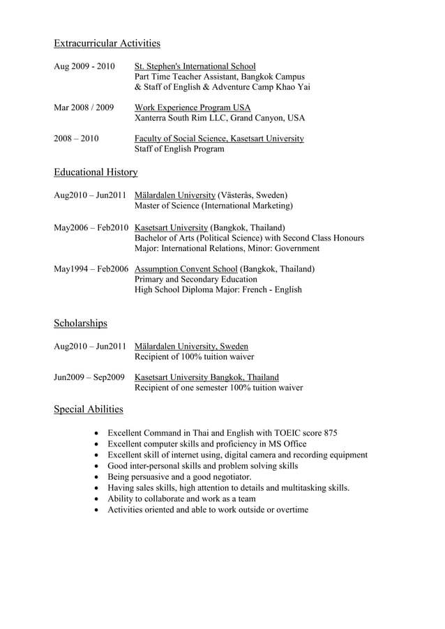 p.taensricharoen_resume 2014 | PDF