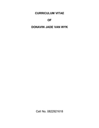 Donavin Van Wyk CV | PDF
