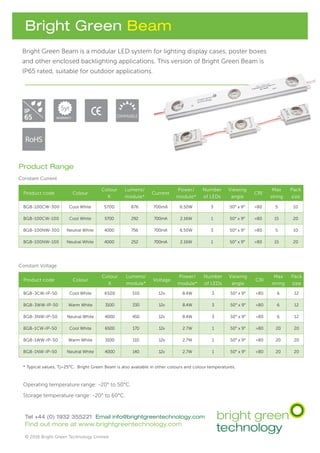 Datasheet Bright Green Beam - IP rated | PDF