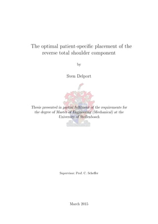 The Optimal Patient-Specific Placement of the Reverse Shoulder ...