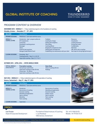 Thunderbird Global Institute of Coaching | PDF