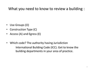 AA2016Building Code Basics Feb with additional material | PPTX
