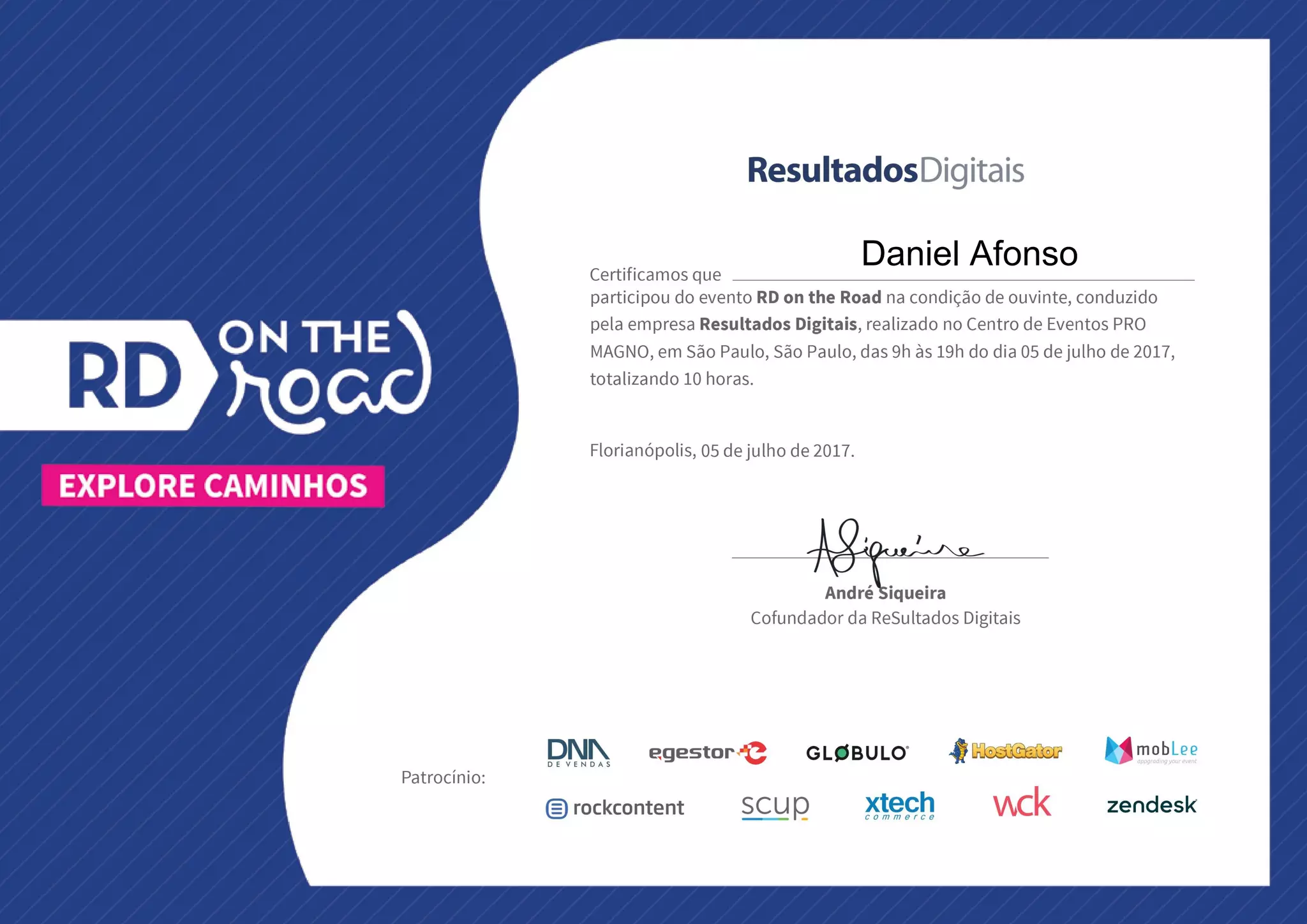 Certificado RD On The Road 2017 | PDF