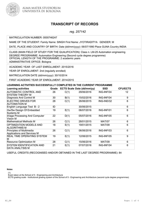 transcript | PDF | Postgraduate Education | College Education