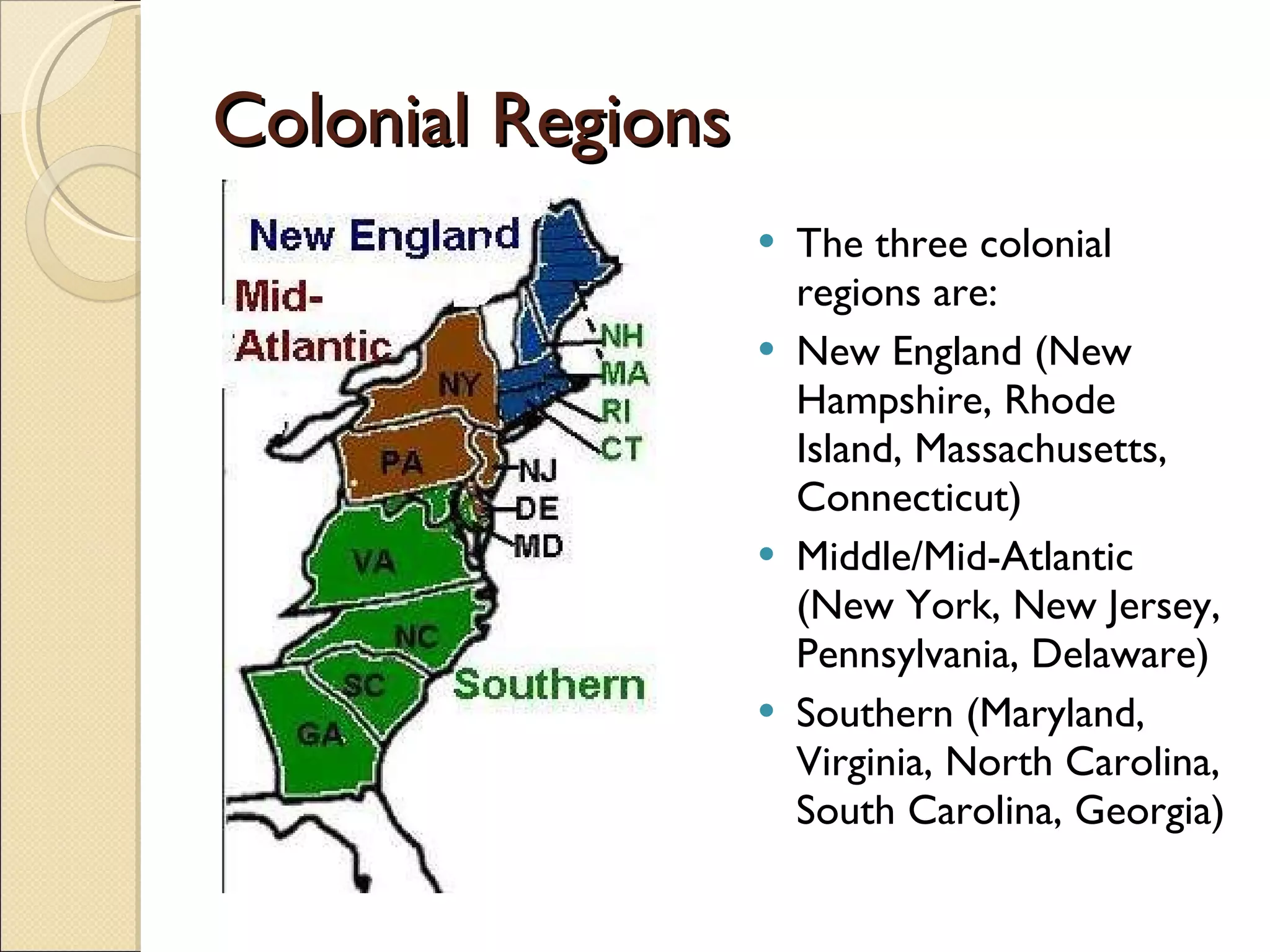 5b colonial regions | PPT