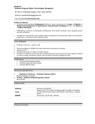 Savitha_Resume | DOC