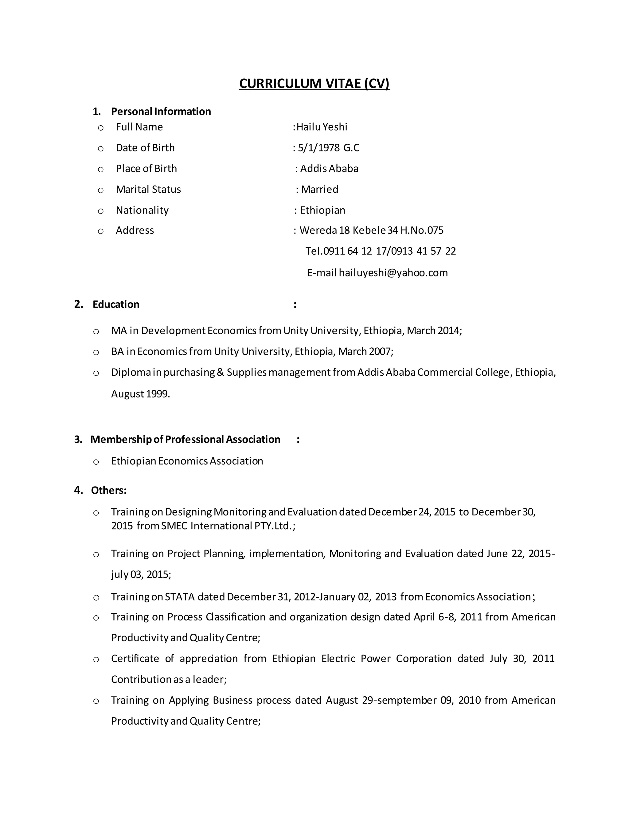 Application Letter and CV | DOCX
