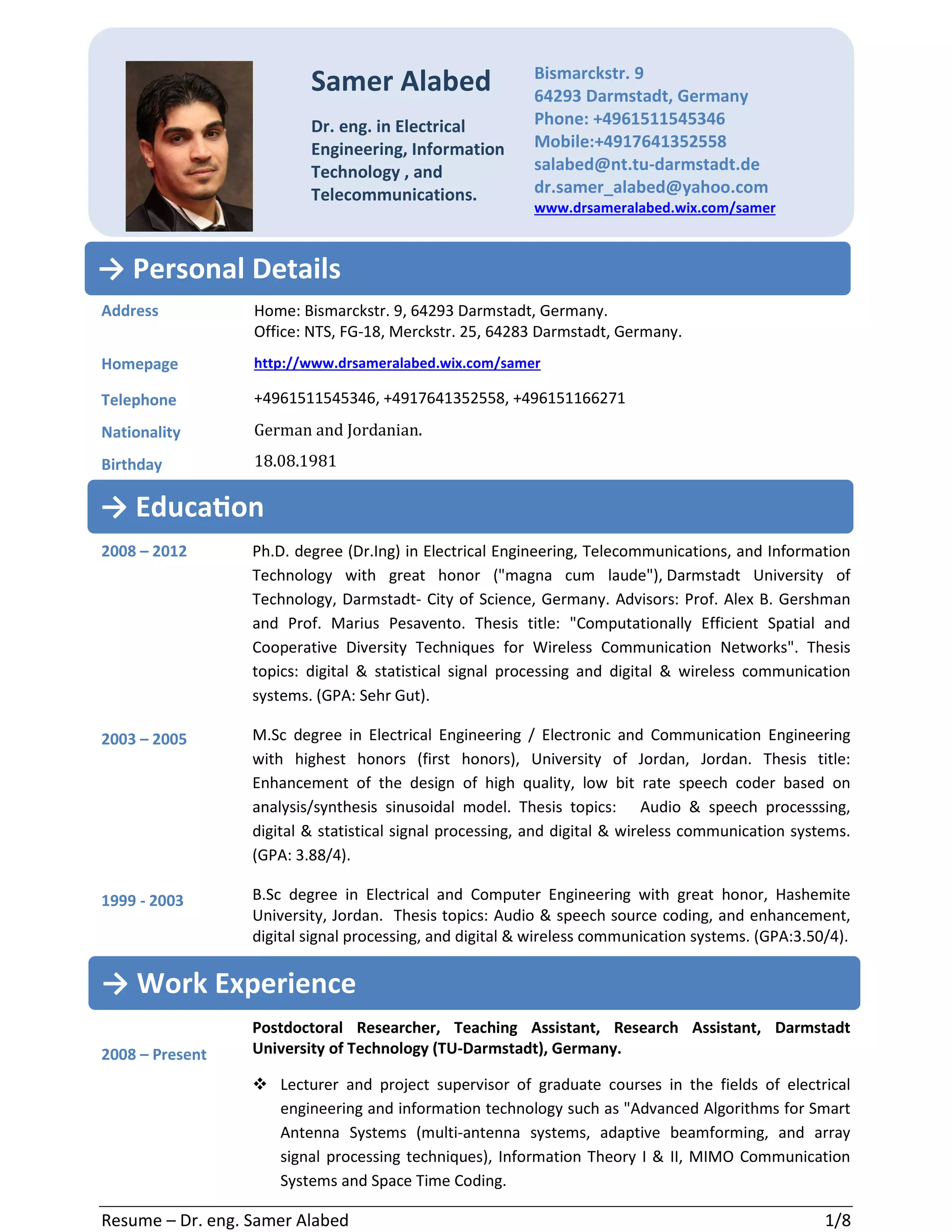 CV_Dr. Samer Alabed_academic_2015 | PDF