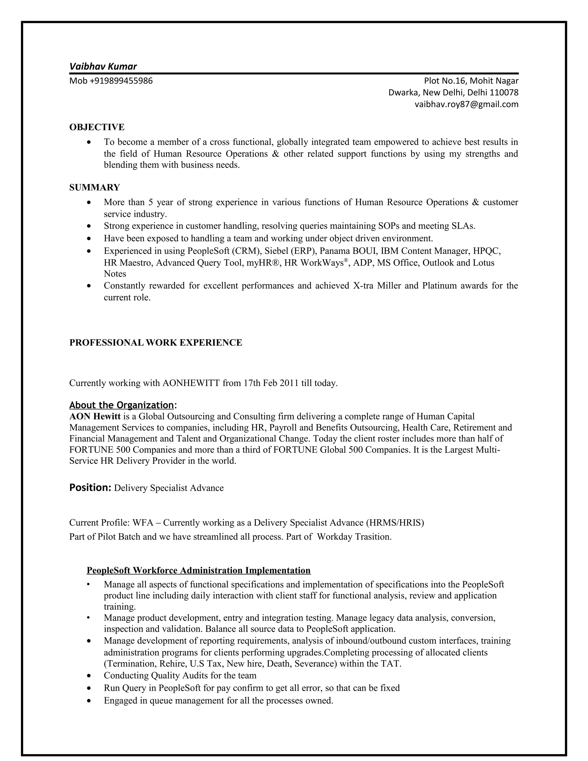 Vaibhav Kumar Resume | DOC