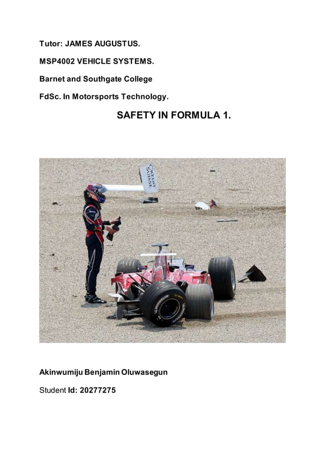 SAFETY IN FORMULAR ONE | PDF