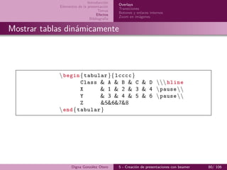 5-beamer: Creación de presentaciones con LaTeX Imprimible | PDF