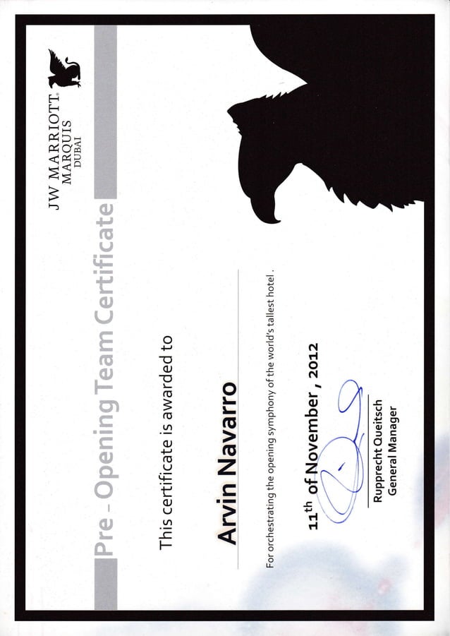 JWMM PRE OPENING CERTIFICATES (2) | PDF