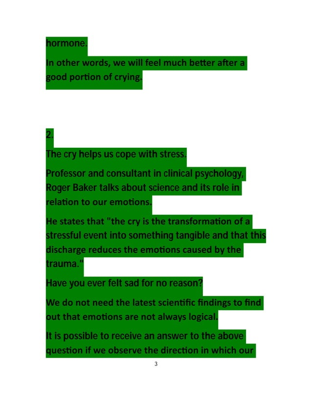 5 Benefits of Crying | PDF