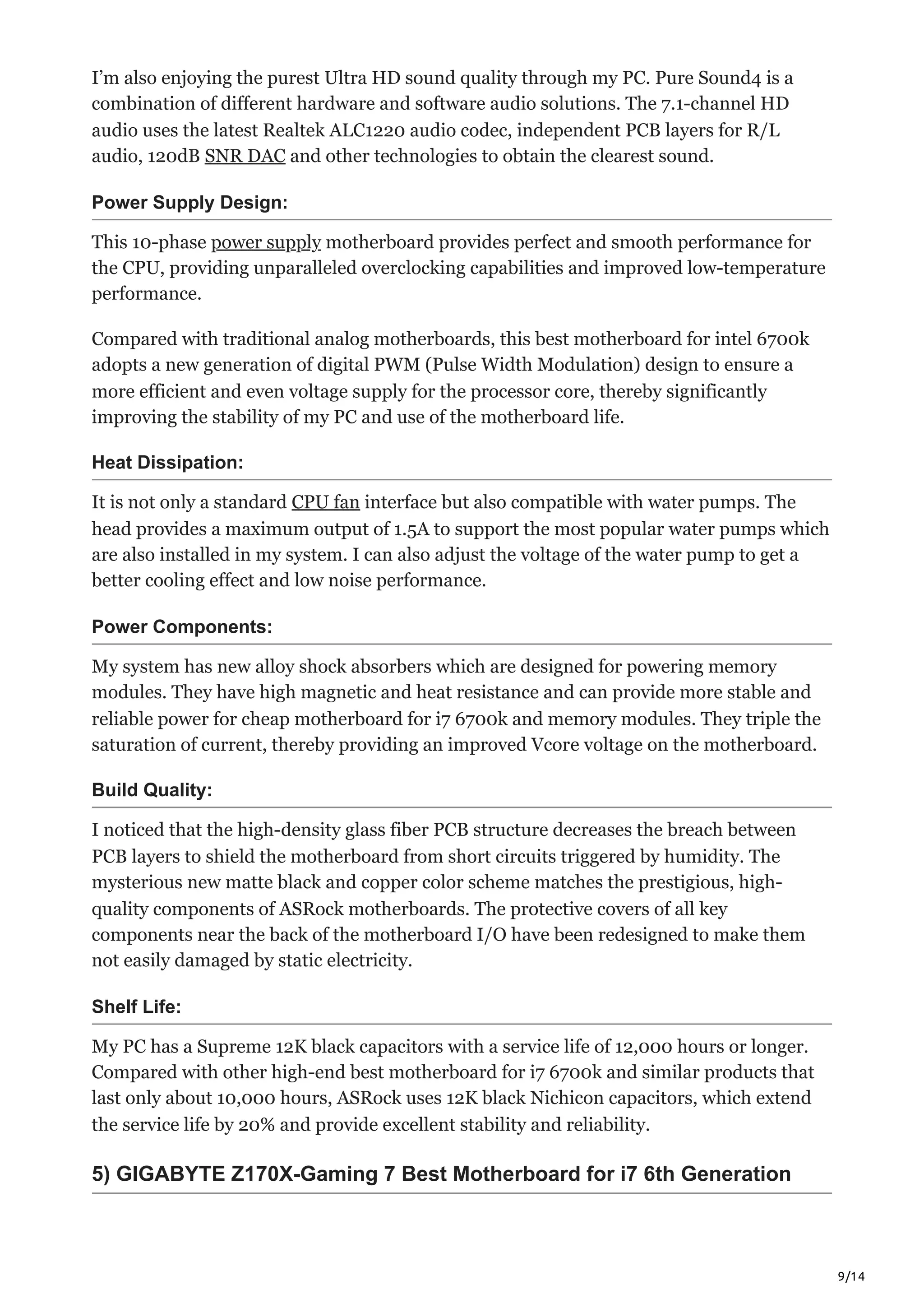 5 Best Motherboards for Intel Core i7 6700k in 2023 Review | PDF