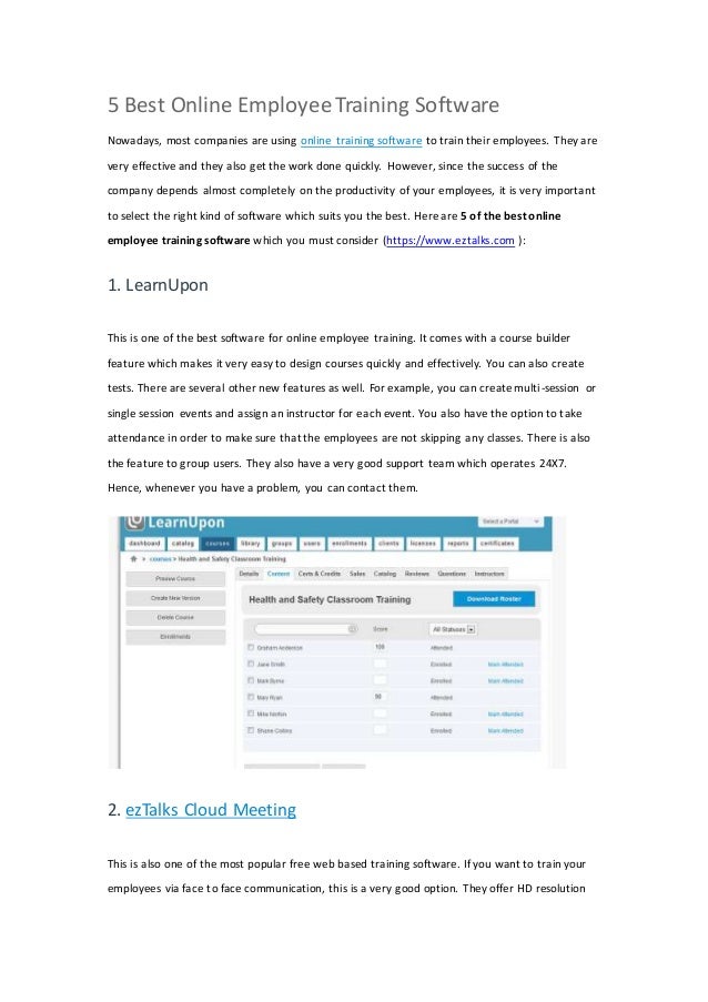 5 best online employee training software