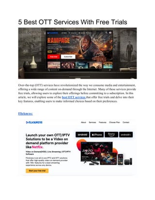 5 Best OTT Services With Free Trials | PDF